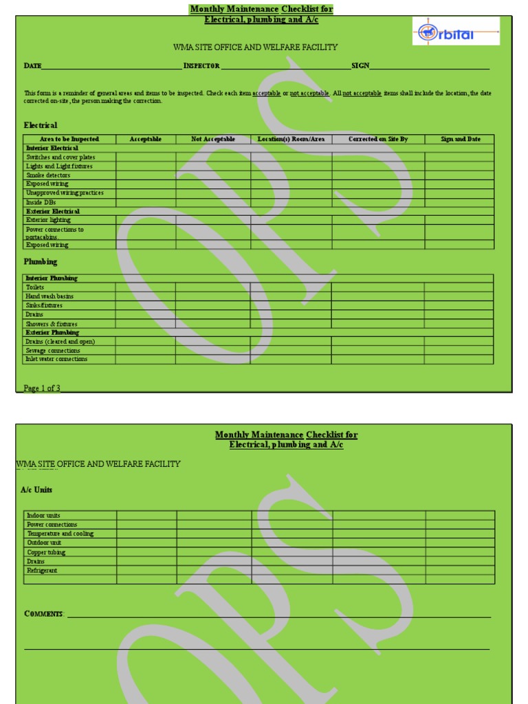 Wma Site Office and Welfare Facility Facilities: Electrical | PDF