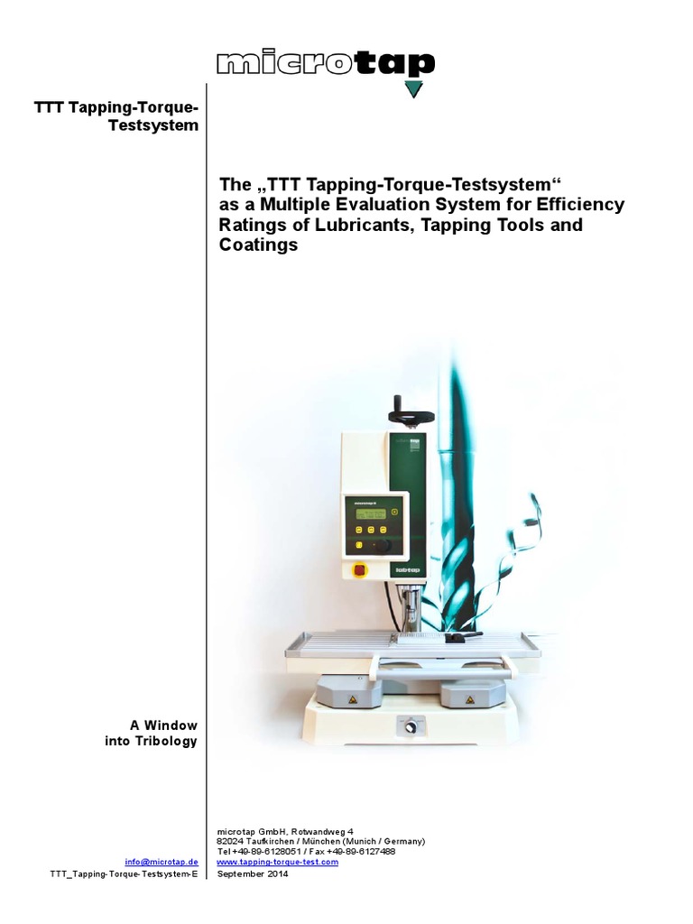 TTT - Tapping Torque TestsystemE PDF | PDF | Integral | Standard Deviation