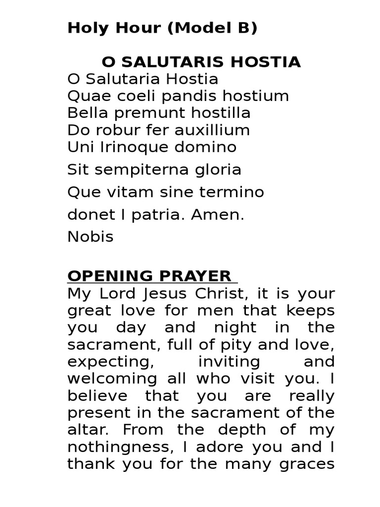 Holy Hour | PDF | Mary, Mother Of Jesus | Sacred