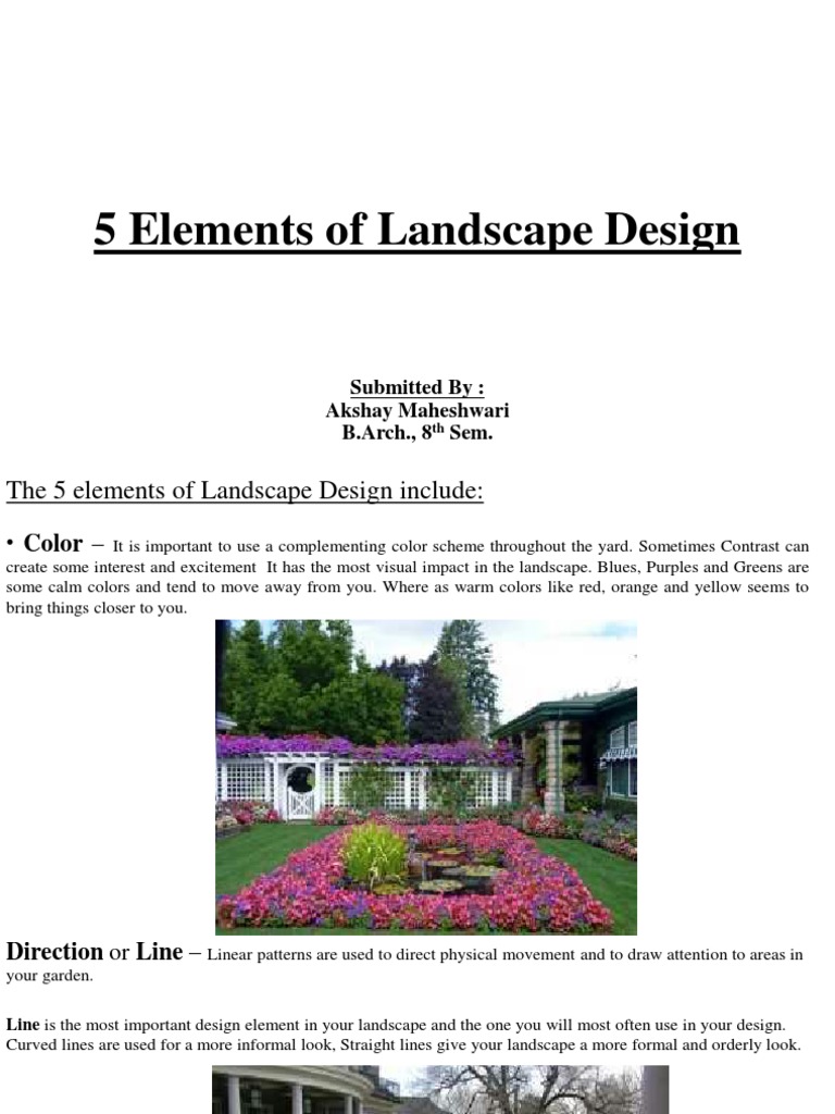 5 Elements of Landscape Design | PDF | Landscape | Shape