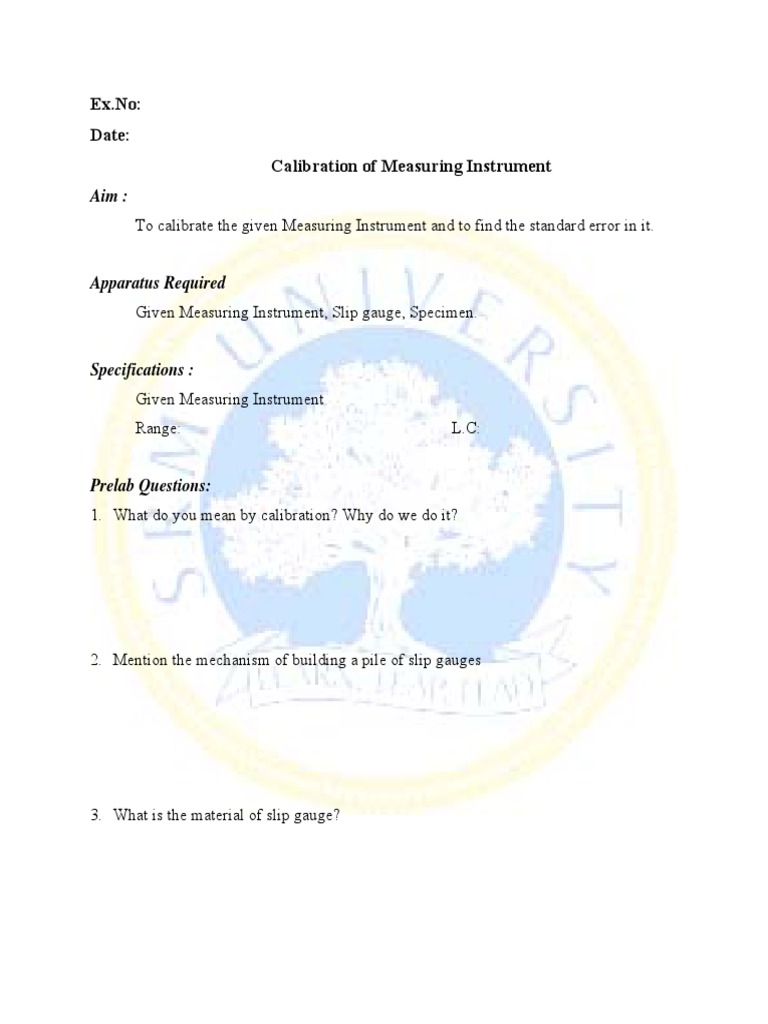 Calibration of Measuring Instrument | PDF | Calibration | Scientific ...