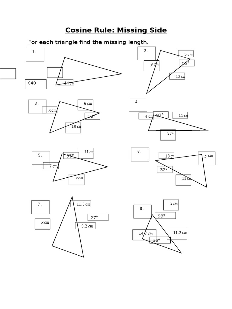 Cosine Rule Questions | PDF | Home & Garden