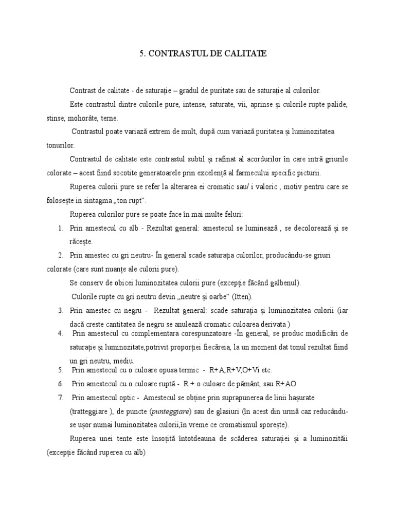 Contrastul de Calitate | PDF