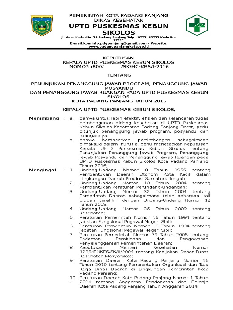 SK Pemegang Program | PDF