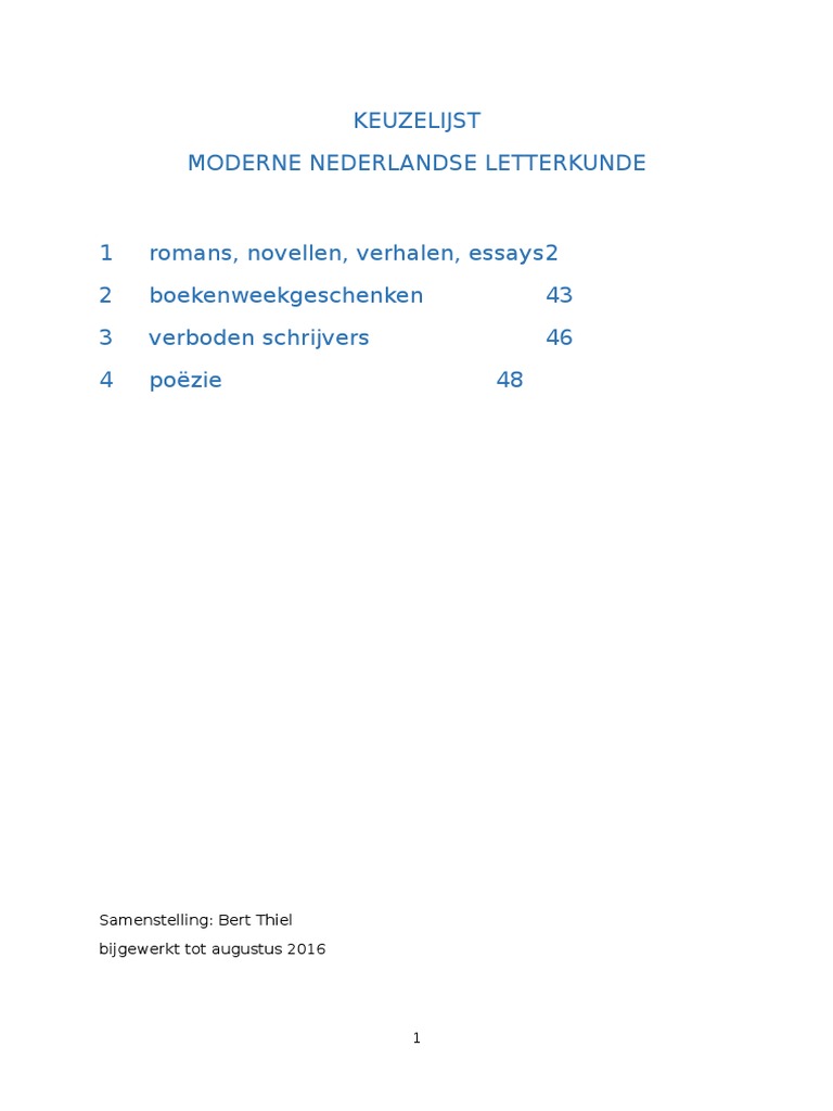 Literatuurlijst Nederlands | PDF