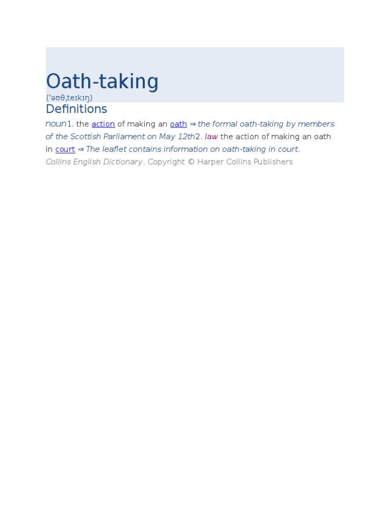 Oath Taking | PDF