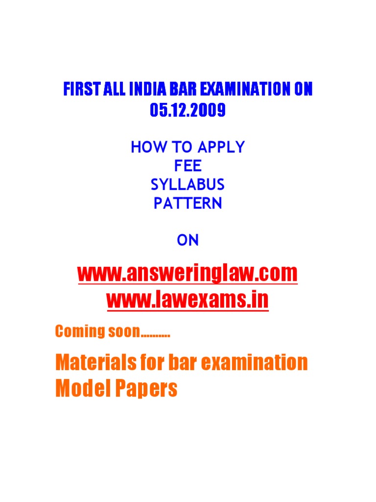 All India Bar Examination Overview | PDF | Advocate | Test (Assessment)