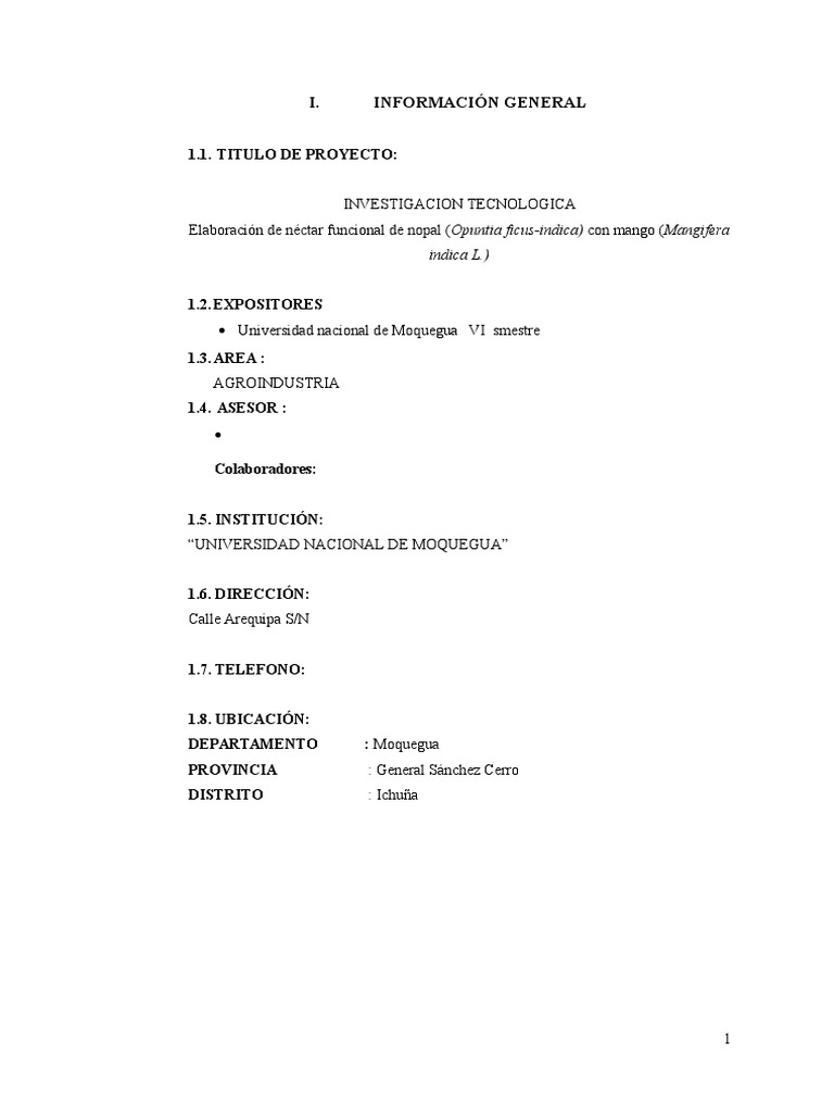 Proyecto de Nectar de Nopal | Descargar gratis PDF | Diabetes mellitus ...