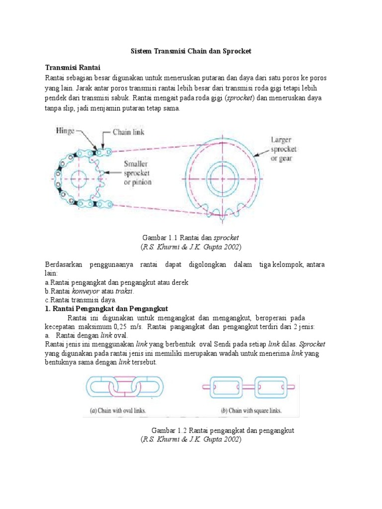 Sistem Transmisi Chain Dan Sprocket | PDF