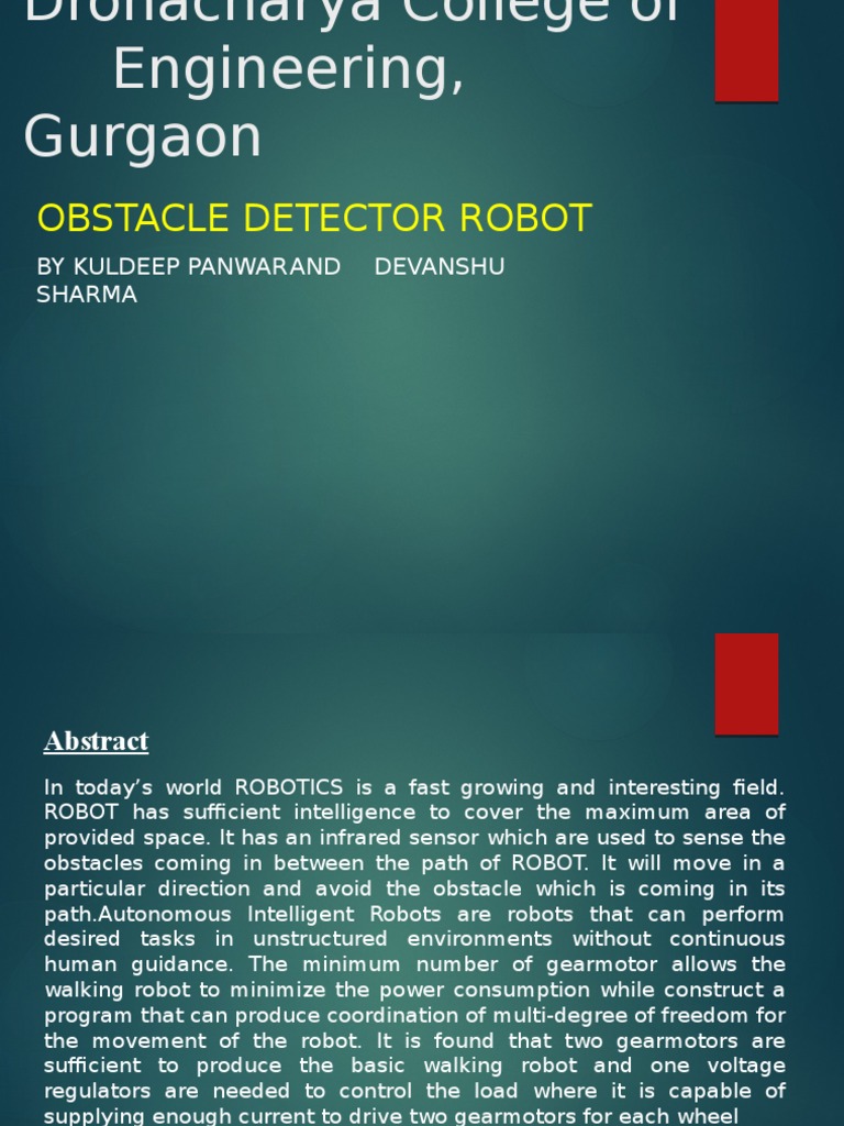 Obstacle Detector | PDF | Microcontroller | Robot