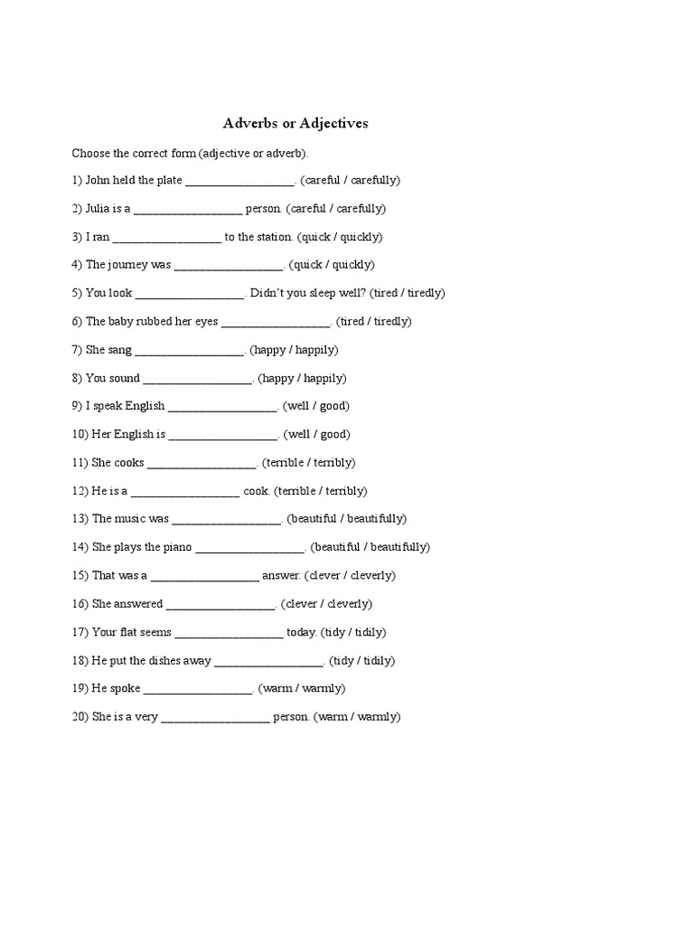 Adjective or Adverb | PDF | Adverb | Syntax