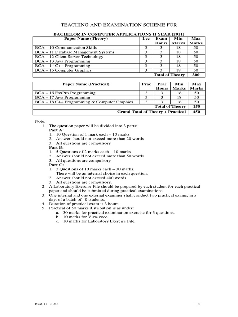 Syllabus of BCA MDSU Ajmer | PDF | Relational Model | Databases