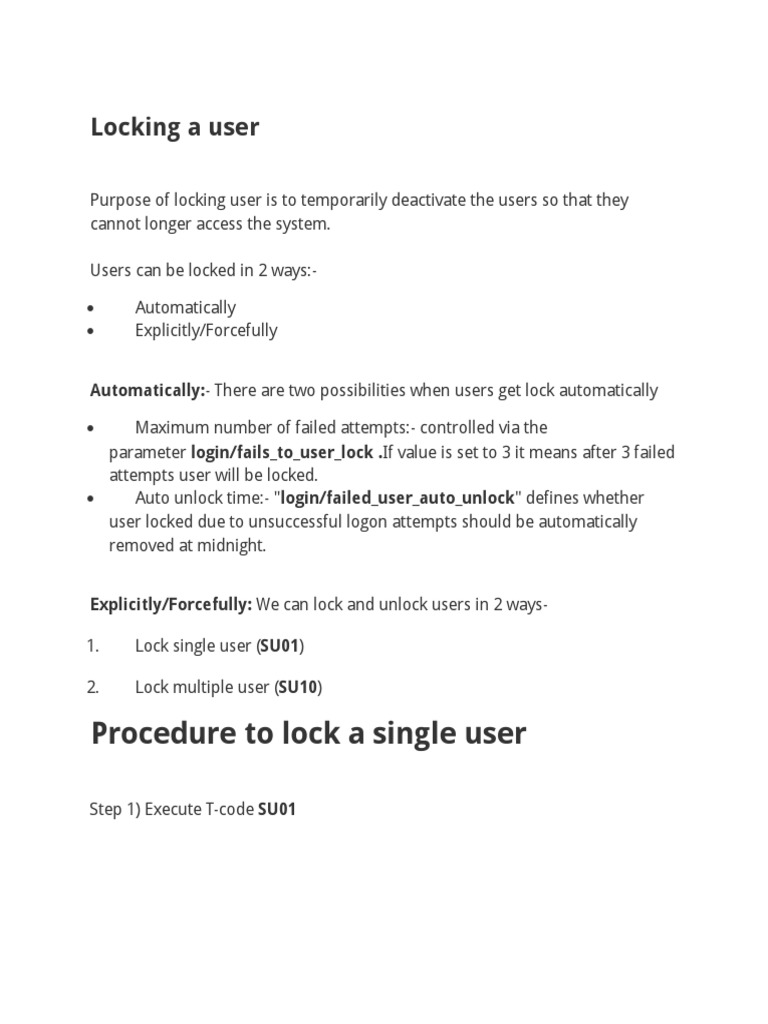 Locking A User | PDF | Areas Of Computer Science | Computing