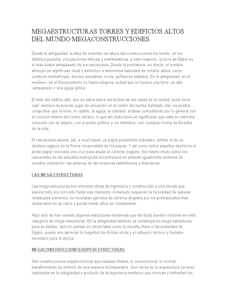 Megaestructuras Torres y Edificios Altos Del Mundo Megaconstrucciones ...