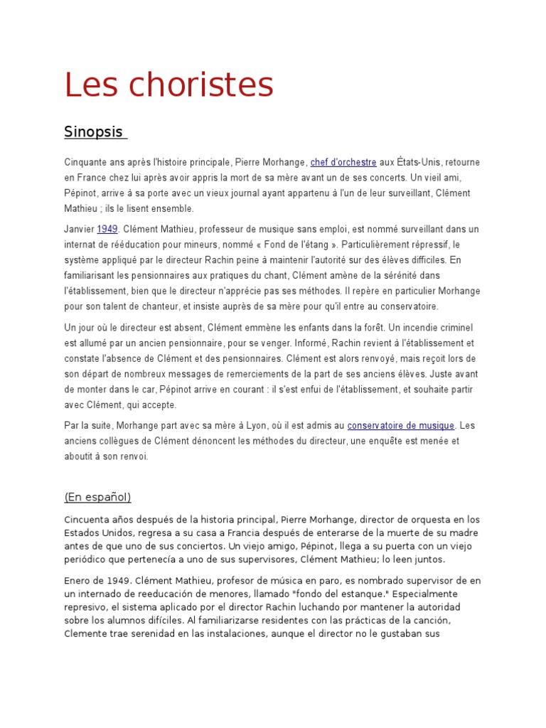 Les Choristes | Works | Cinema Of France