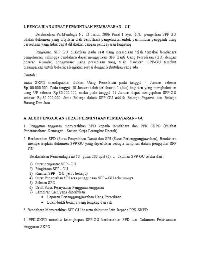 Proses Pengajuan SPP-GU | PDF