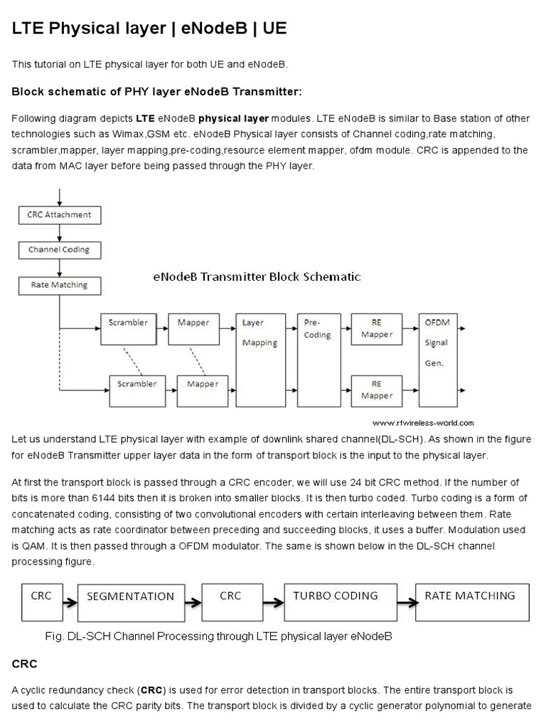 LTE Physical Layer - ENodeB - UE - LTE Tutorial | PDF | Forward Error ...