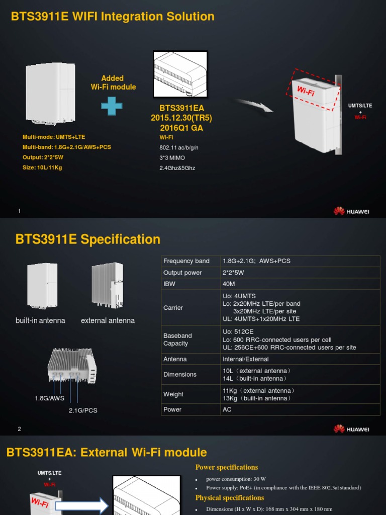 Specification for the BTS3911E WiFi Integration Solution Multi-Mode ...