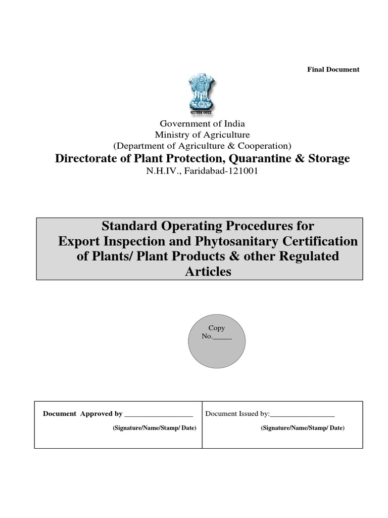 SOP Export Inspection | PDF | Invoice | Polymerase Chain Reaction
