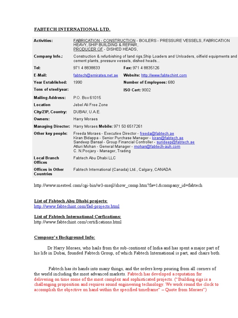 8839 - Fabtech Moraes Report | PDF | Drilling Rig | Crane (Machine)