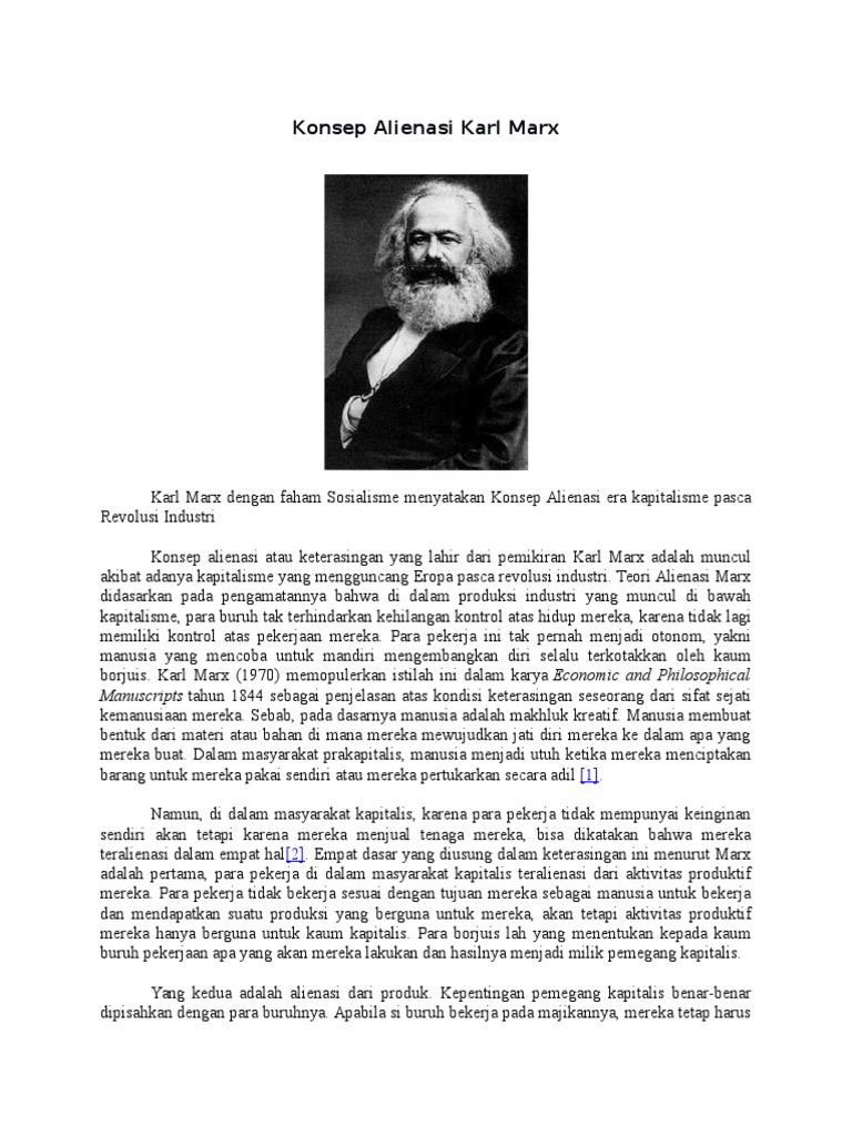 Konsep Alienasi dalam Teori Marx | PDF | Ilmu Sosial