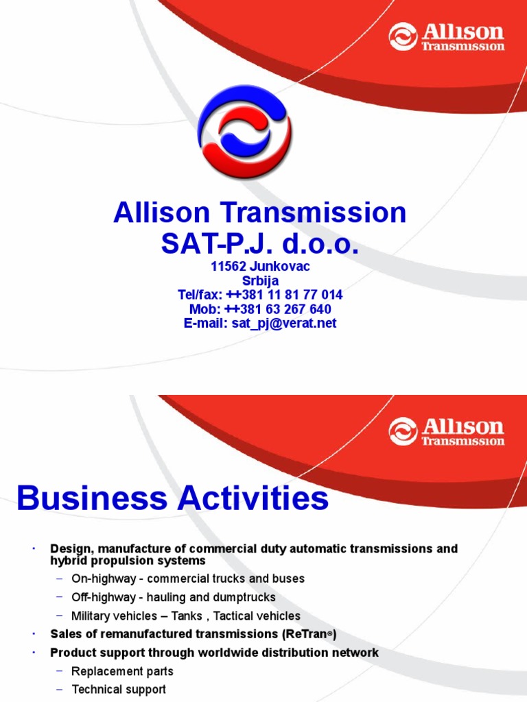 Allison Presentation For Bus Series | PDF | General Motors ...