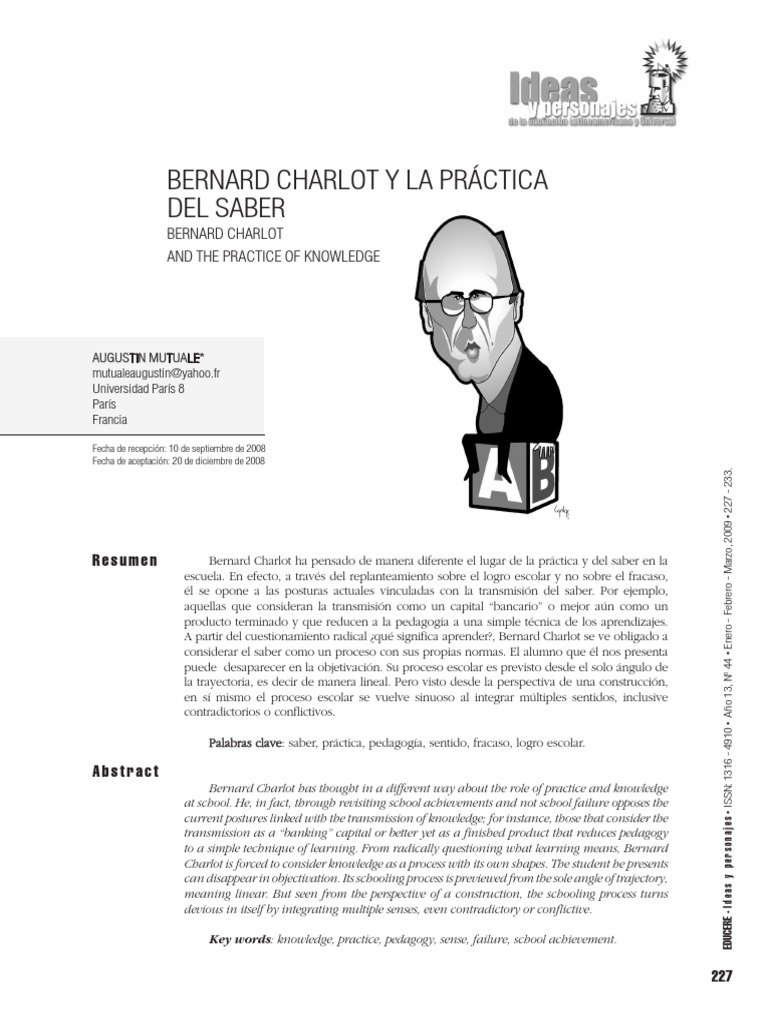 Bernard Charlot | PDF | Conocimiento | Aprendizaje