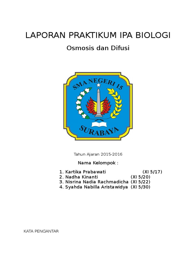 Laporan Praktikum Ipa Biologi (Osmosis Dan Difusi) | PDF