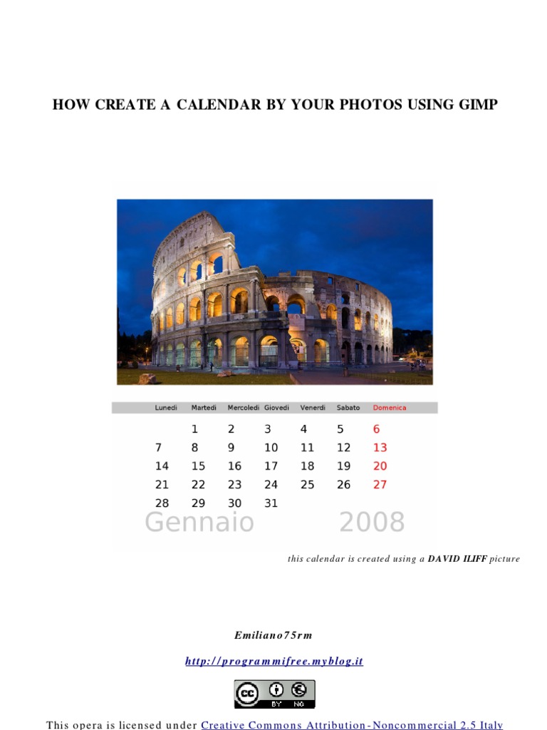 How Create A Calendar by Your Photos Using Gimp | PDF | Implied ...