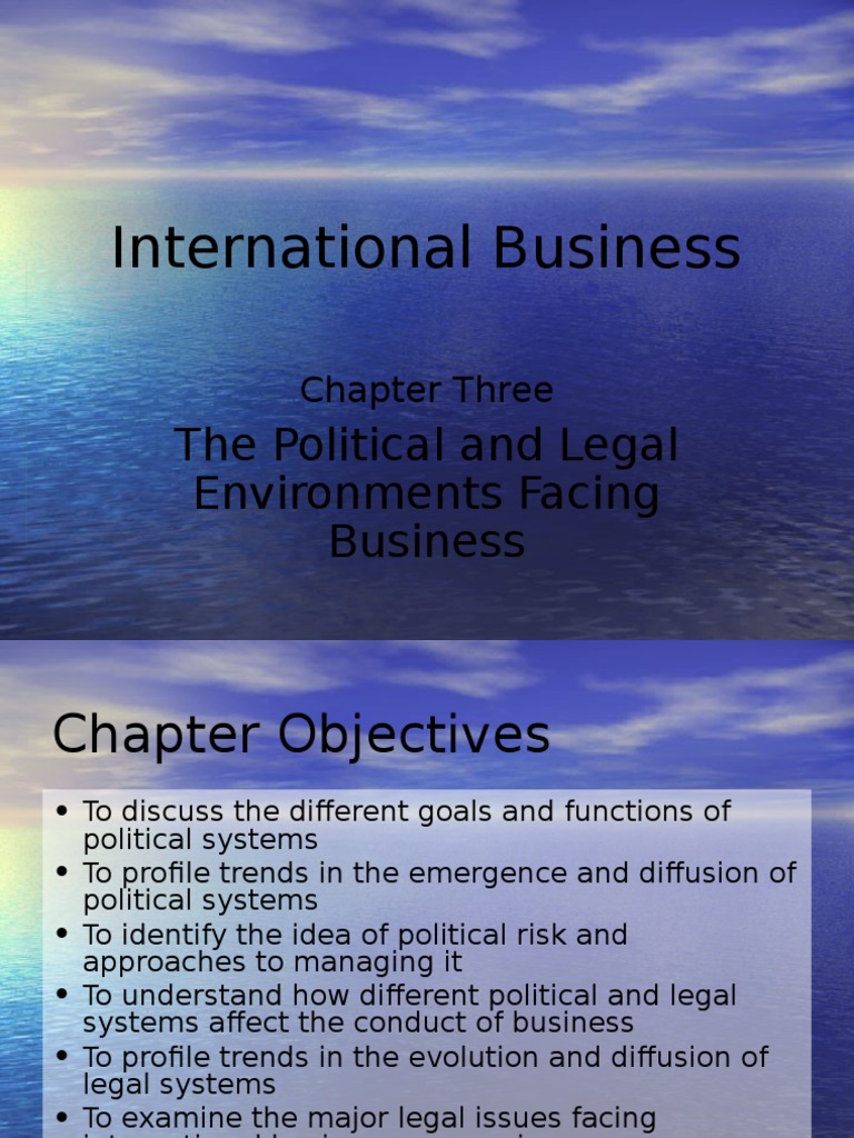 International Business: The Political and Legal Environments Facing ...