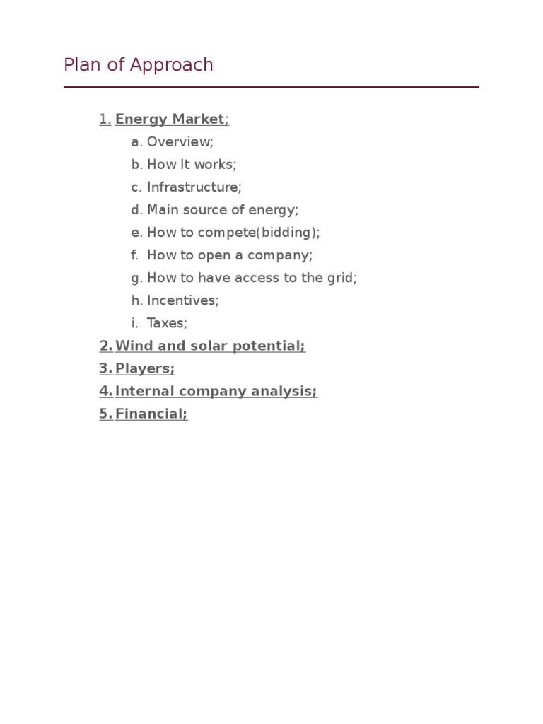 Plan of Approach | PDF | Finance & Money Management