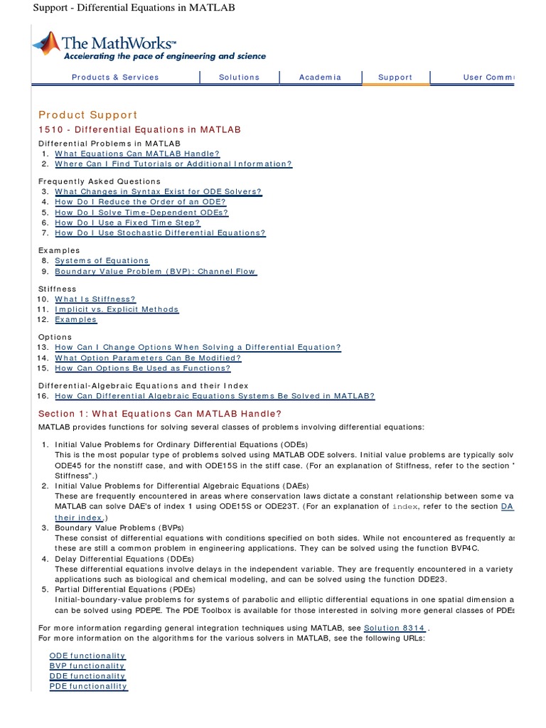 1510 - Differential Equations in MATLAB | PDF | Ordinary Differential ... 1510 - Differential Equations in MATLAB | PDF | Ordinary Differential ...