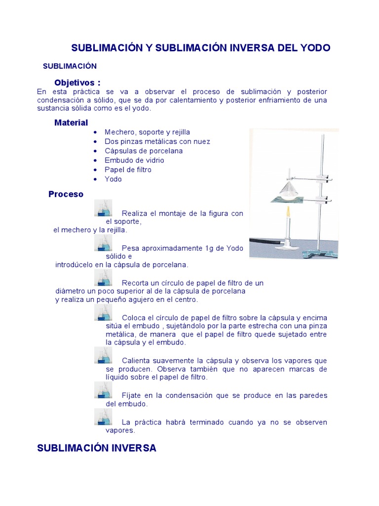 Sublimación y Sublimación Inversa Del Yodo | PDF