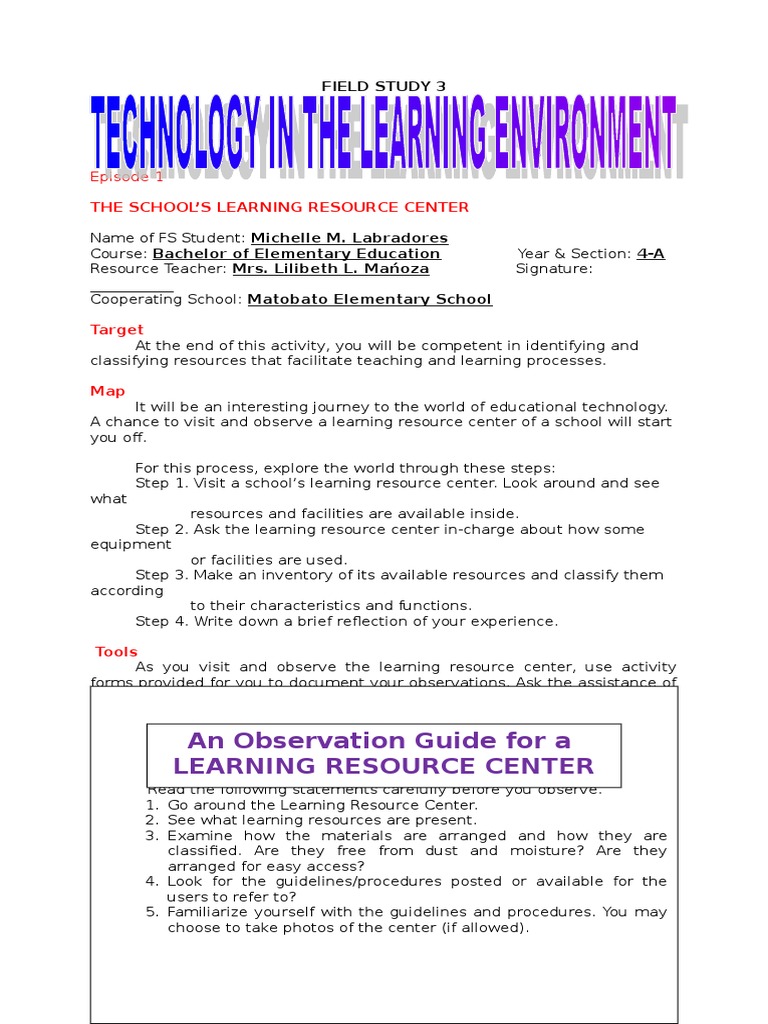 FIELD STUDY 3 (Episode 1) | PDF | Libraries | Accessibility