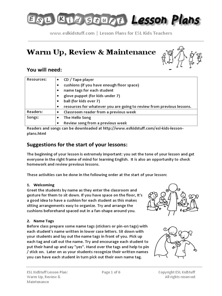 Warm Up Lesson Plans | Lesson Plan | Classroom