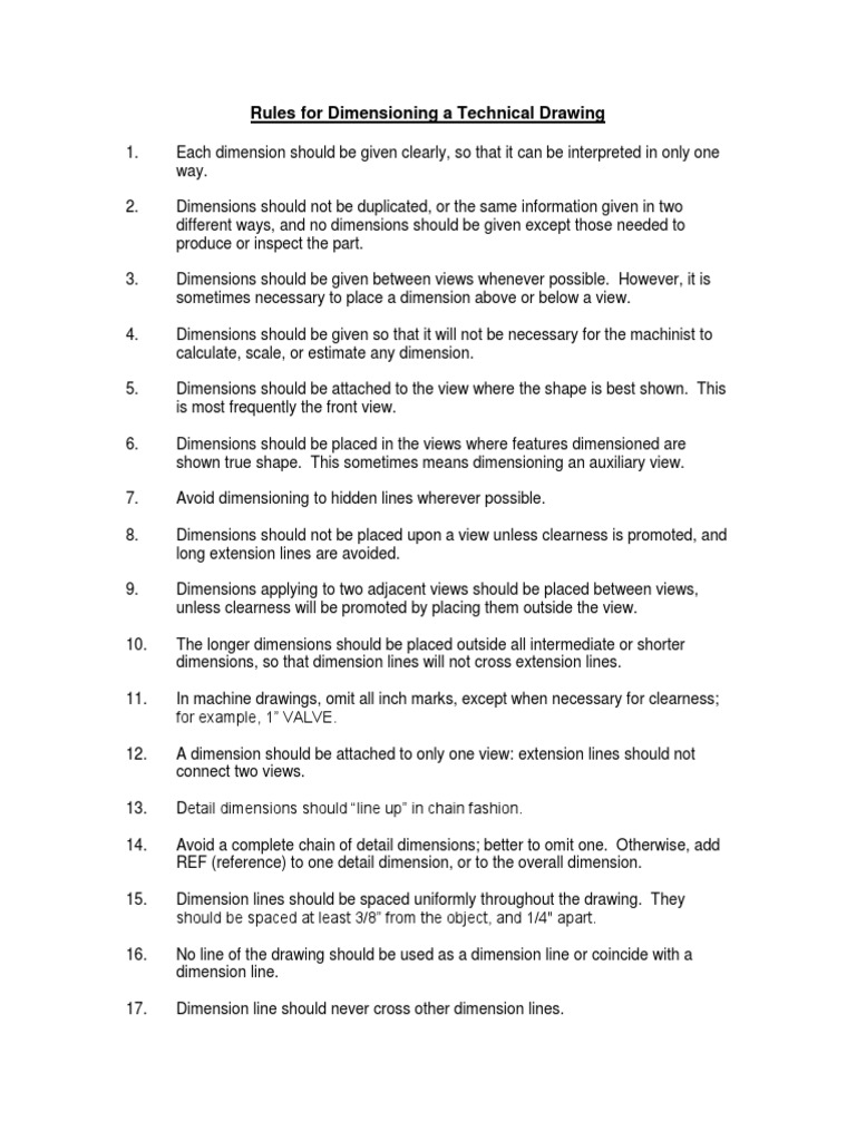 Rules For Dimensioning | PDF | Dimension | Geometry