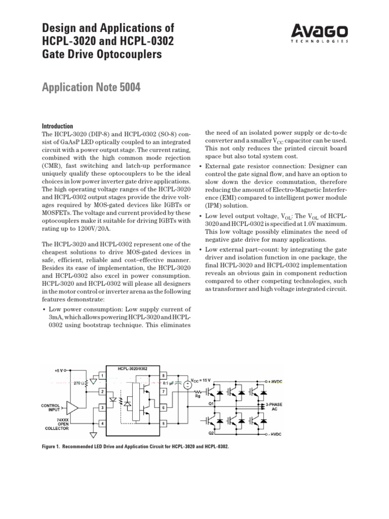 3020 8 Pin Optocoupler | PDF | Field Effect Transistor | Power Inverter