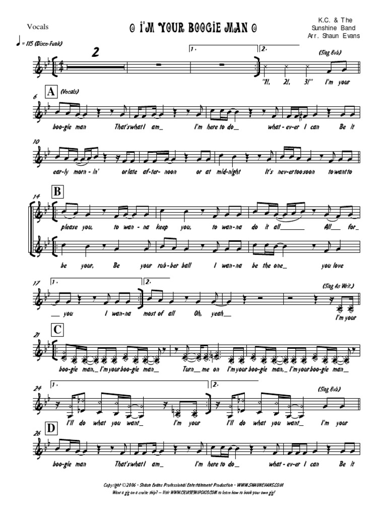 I'm Your Boogie Man | PDF | Music Performance | Musicology