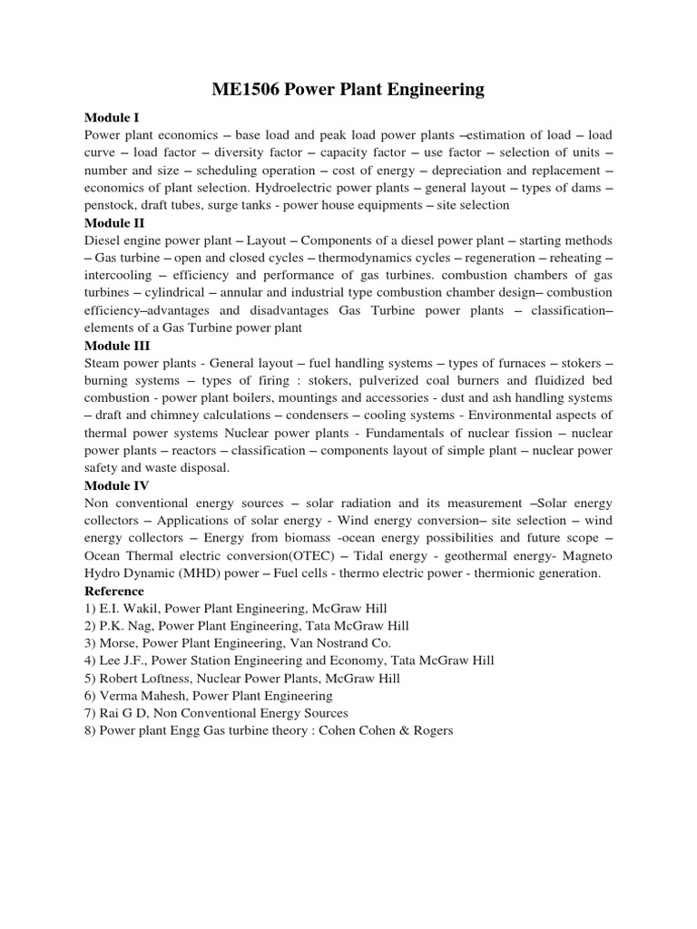 Power Plant Engineering Guide | PDF