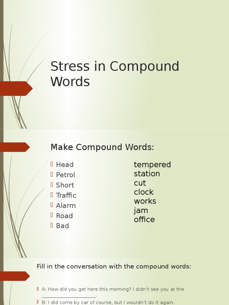Compound Words and Stress Exercise | PDF