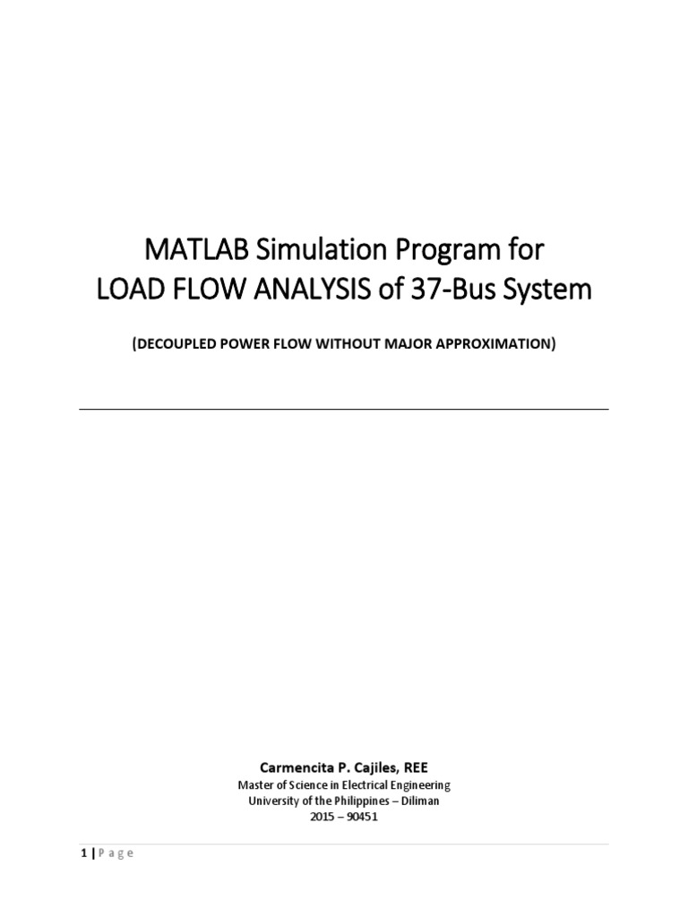 Load Flow Analysis of 37-Bus System | PDF | Electrical Engineering ...