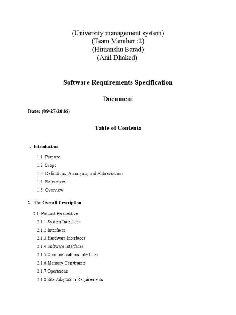Srs University Management System | PDF | Web Server | Internet & Web