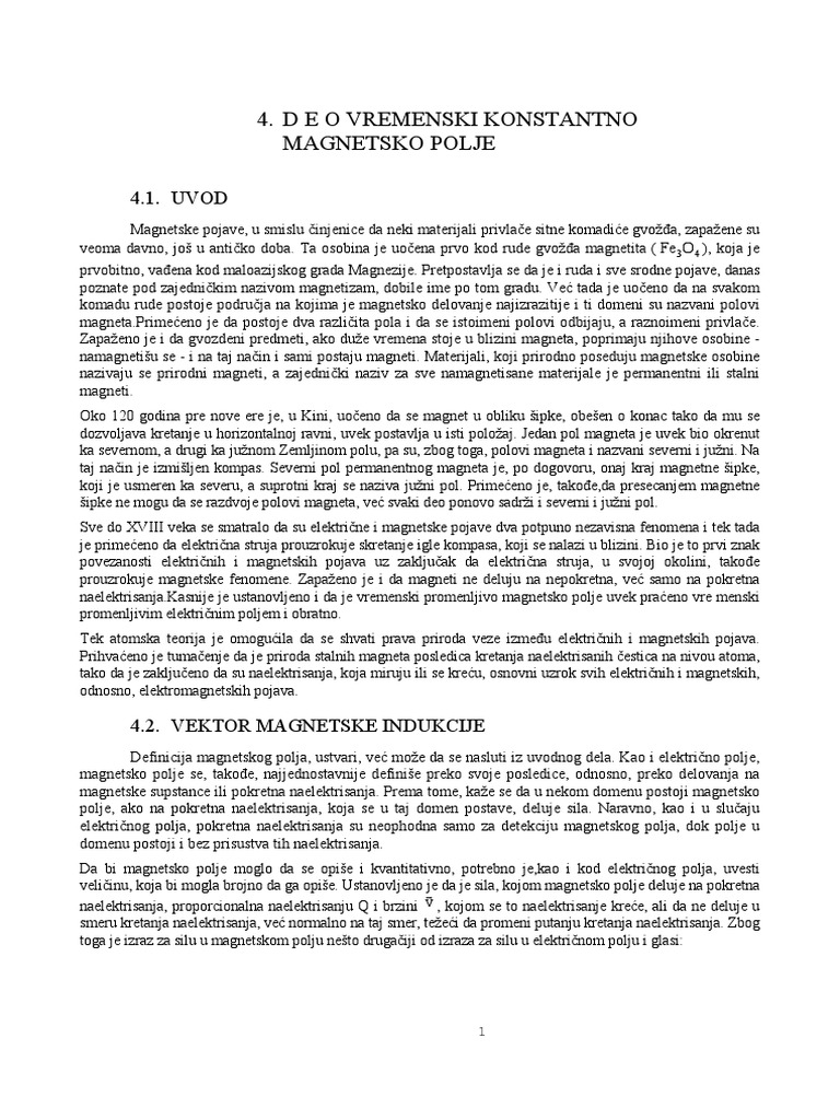 Vremenski Konstantno Magnetsko Polje | PDF