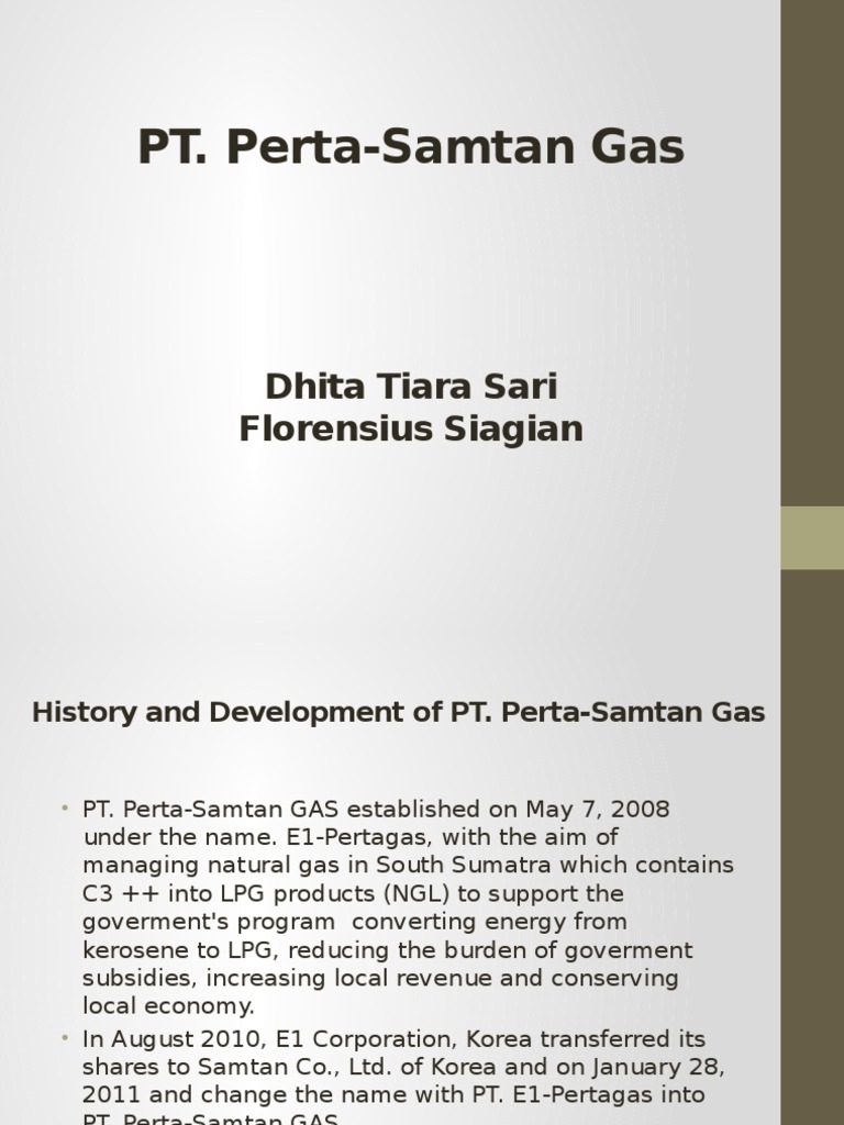 PT. Perta-Samtan Gas: Dhita Tiara Sari Florensius Siagian | PDF ...