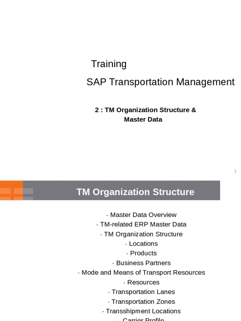 2 TM Master Data | PDF | Cargo | Transport