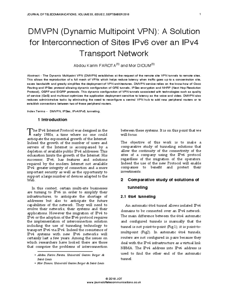 DMVPN (Dynamic Multipoint VPN) : A Solution For Interconnection of ...