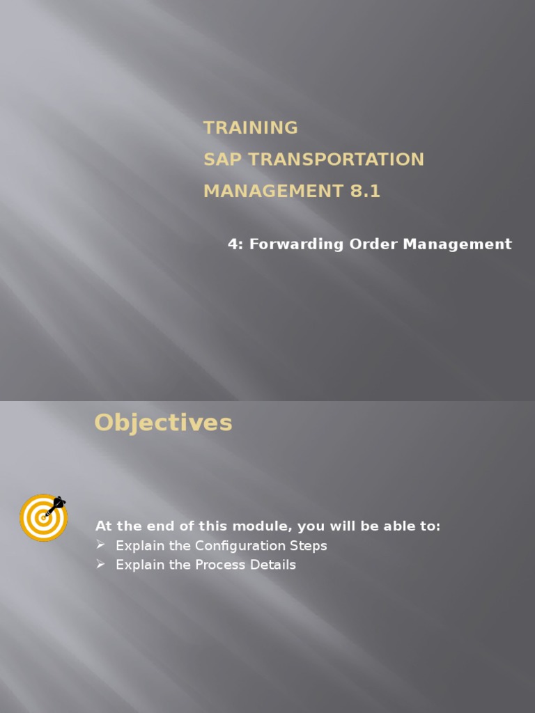 SAP TM 8.1 Forwarding Order Overview | PDF | Cargo | Invoice