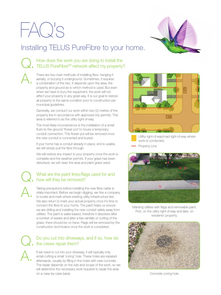 FAQ: Installing TELUS PureFibre To Your Home | PDF | Industries | Transport
