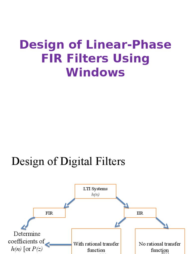 Design of Linear-Phase FIR Filters Using Windows | Download Free PDF ...