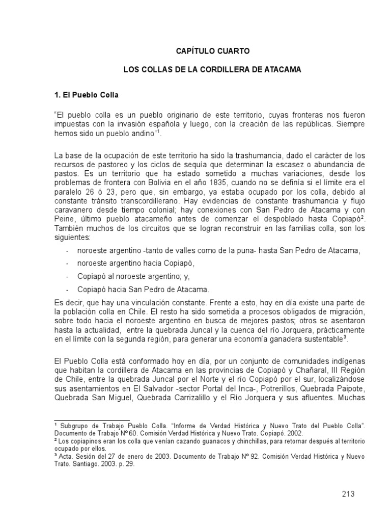 Los Collas de Atacama: Historia y Cultura | PDF | Chile | Gente indígena